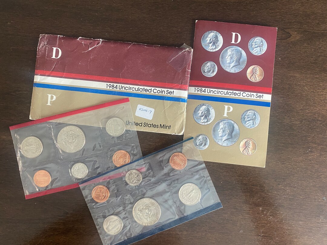 1984 Uncirculated Coin Set - Mint Set - US Coins - Antique Currency ...