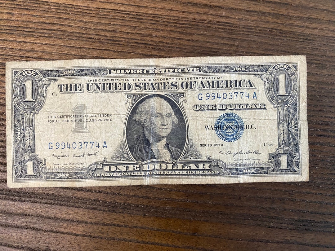 1957 1.00 Silver Certificate Small Size Notes Antique Note US Small ...