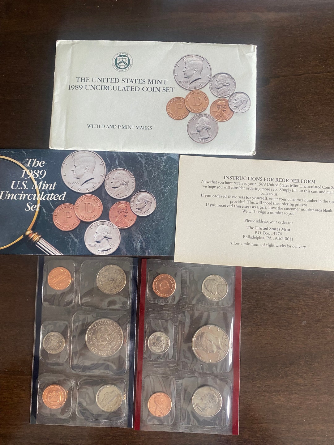 1989 Uncirculated Coin Set - Mint Set - US Coins - Antique Currency ...