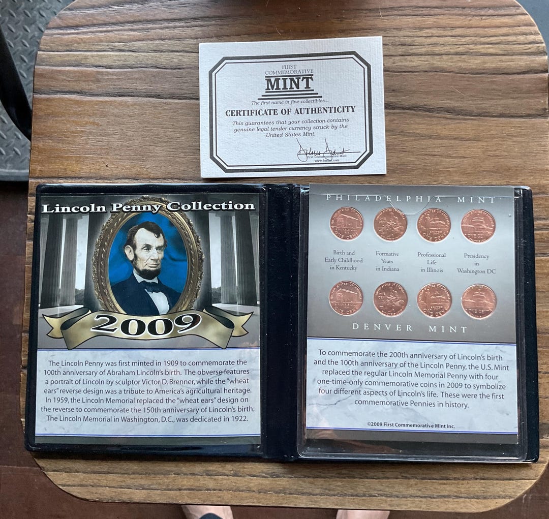 2009 First Commemorative Mint Lincoln Penny Collection P & D Nice Set ...
