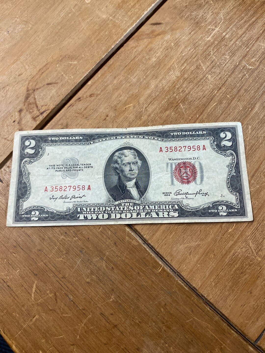 1953 2.00 Antique Red Seal - Antique Note - US Small Notes - Obsolete ...