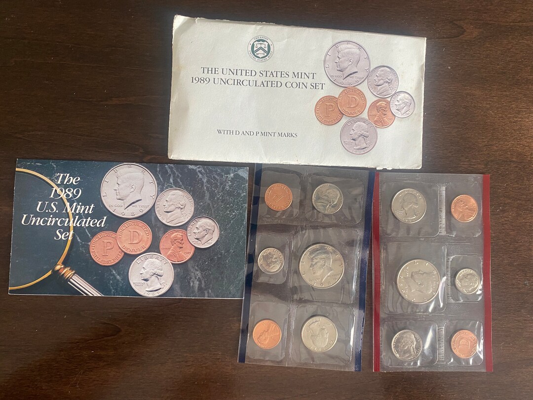 1989 Uncirculated Coin Set - Mint Set - US Coins - Antique Currency ...