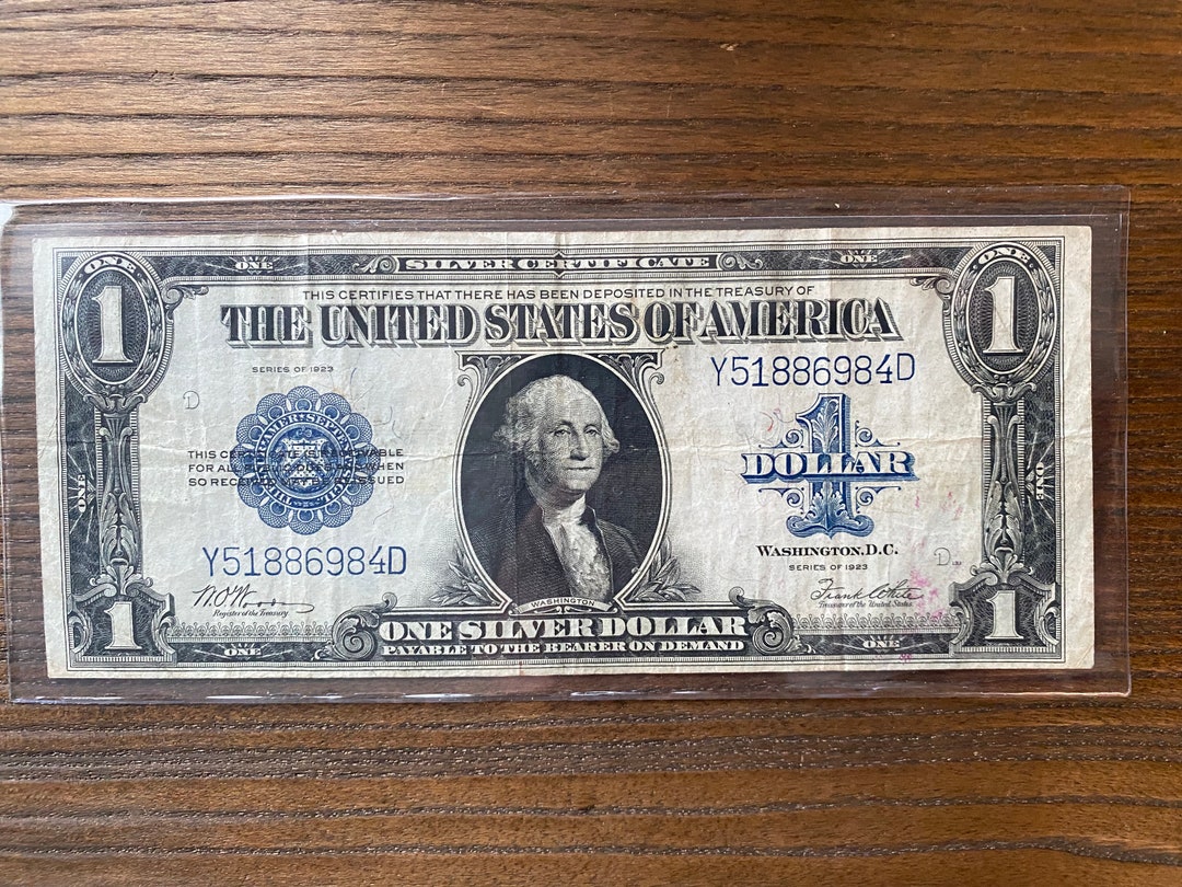 1923 - 1 Silver Certificate Silver Dollar Bill - Silver Certificate ...