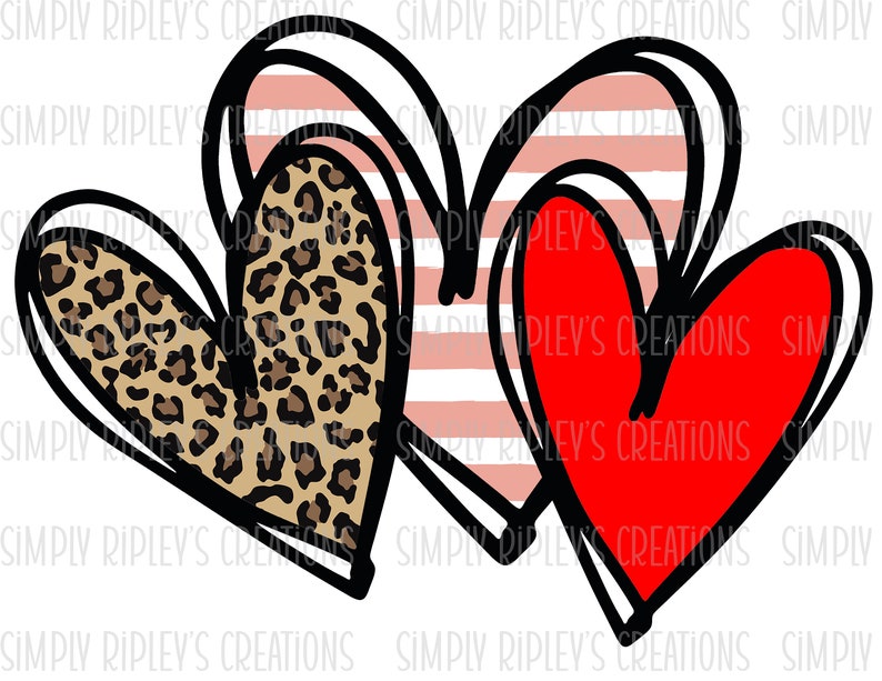 Three Hearts PNG | Valentine's Day PNG | Sublimation PNG | Digital ...