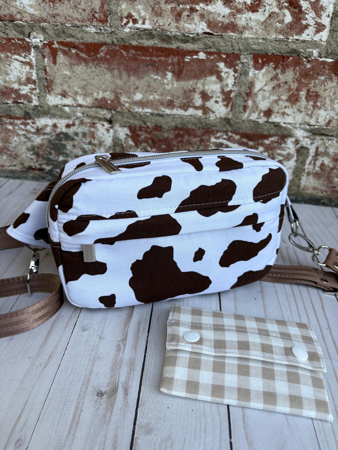 Cow Print Kincaid Crossbody Bag: Handmade Cotton Fanny Pack - Etsy