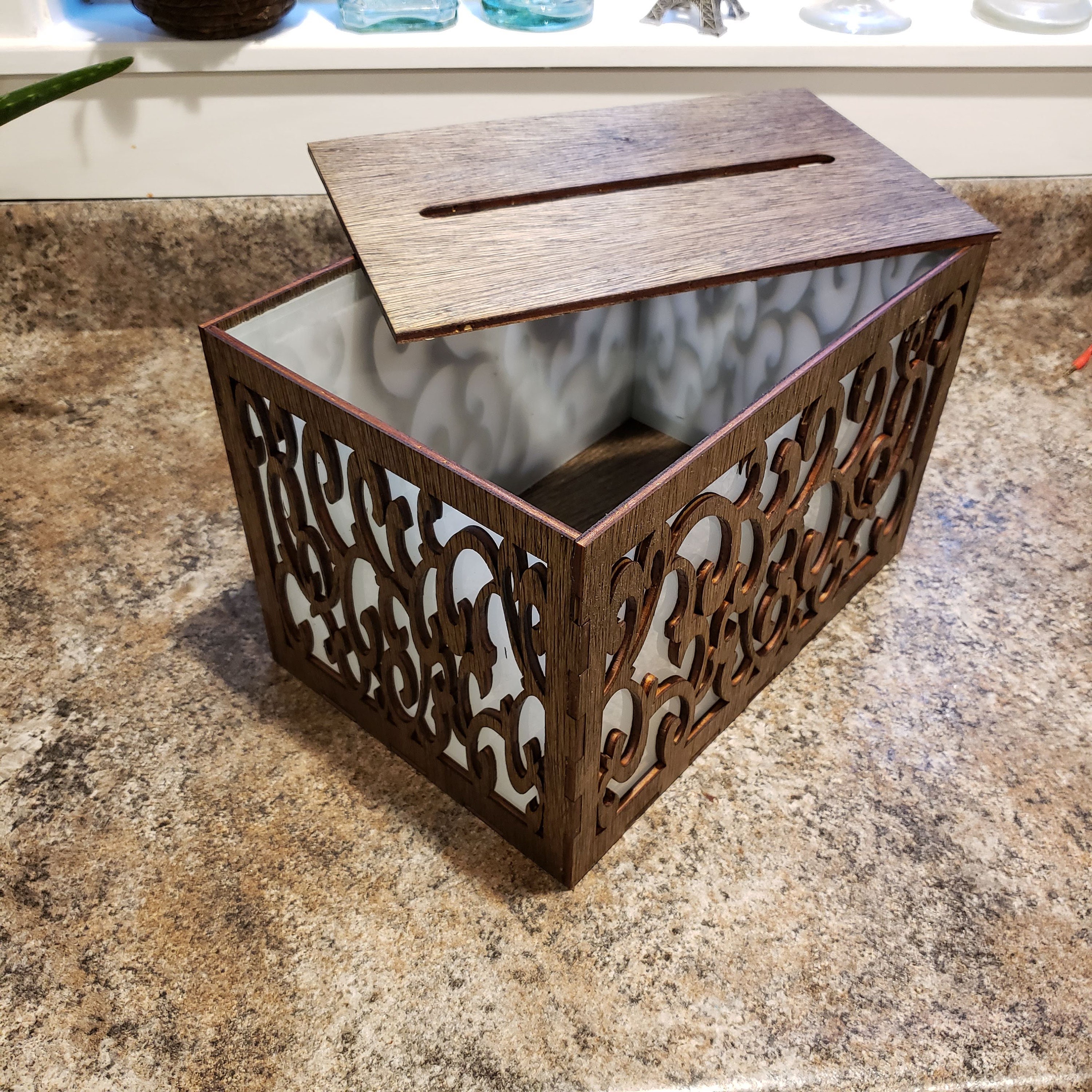 Elegant Wood and Acrylic Card Box for Weddings Graduations - Etsy