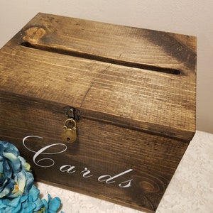 Locking Wood Card Box for Wedding, Graduation, Party, Shower, Reception ...