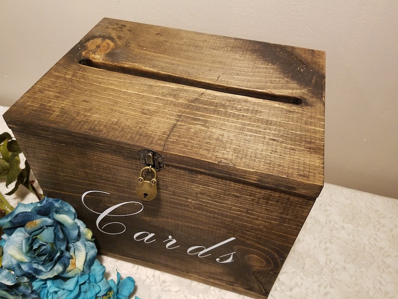 Locking Wood Card Box for Wedding Graduation Party Shower - Etsy