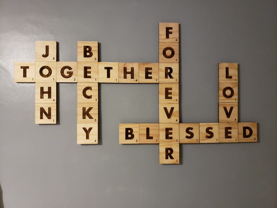 Engraved Scrabble Tiles Large Scrabble Letters Scrabble Wall - Etsy