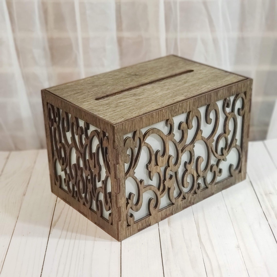 Elegant Wood and Acrylic Card Box for Weddings Graduations - Etsy