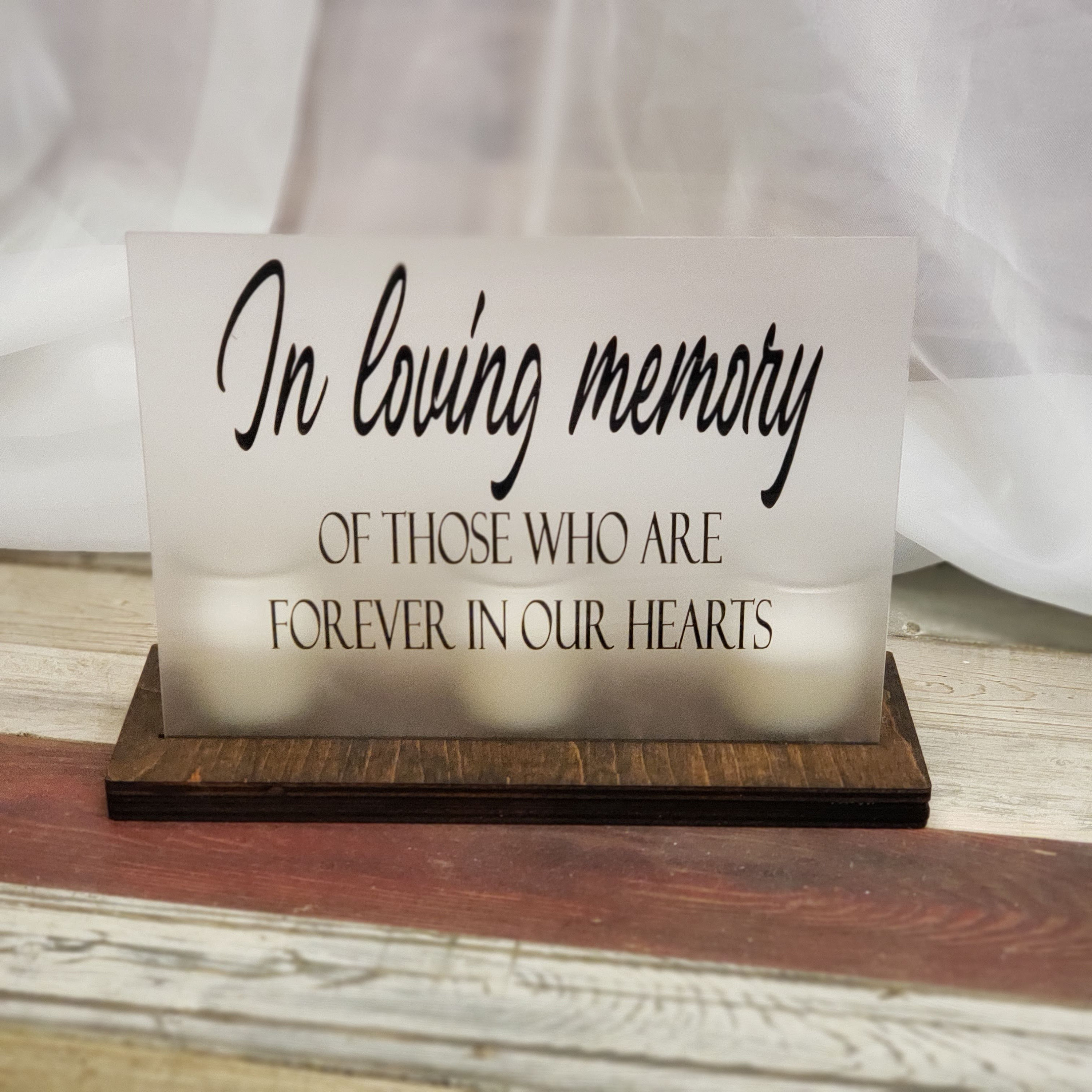 In Loving Memory Acrylic and Wood Sign With Candles - Etsy