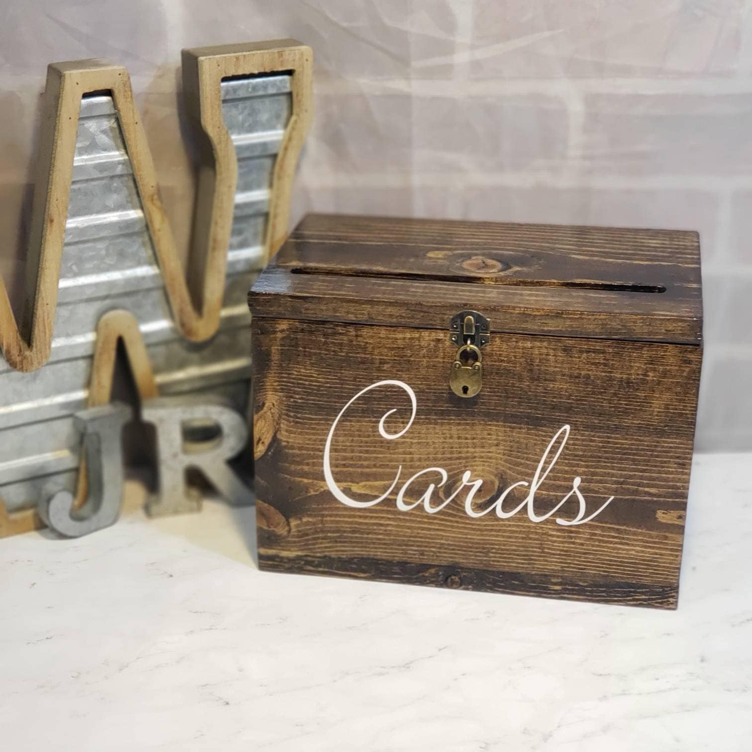 Locking Wood Card Box for Wedding Graduation Party Shower - Etsy