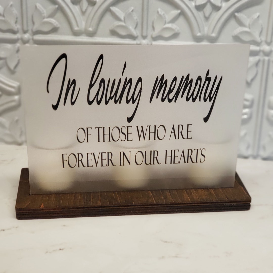 In Loving Memory Acrylic and Wood Sign With Candles - Etsy