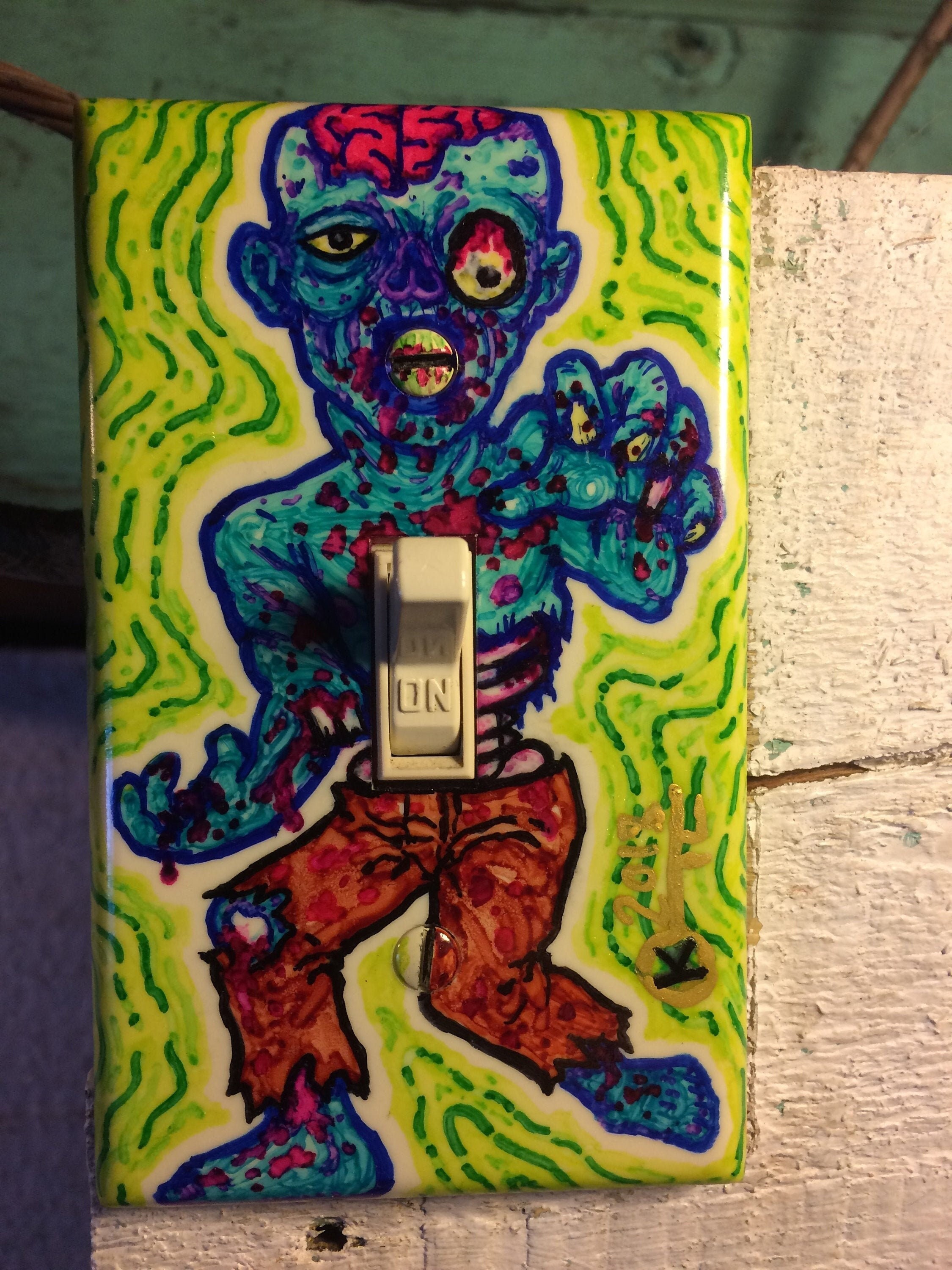 Zombie Cover, Custom Light Switch, Plate Covers, Custom Funky Art - Etsy