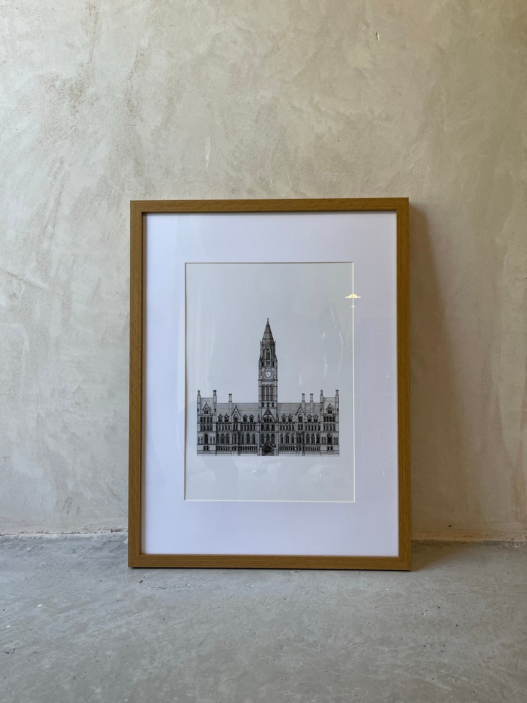 Manchester Town Hall | Manchester Print | Manchester Illustration ...