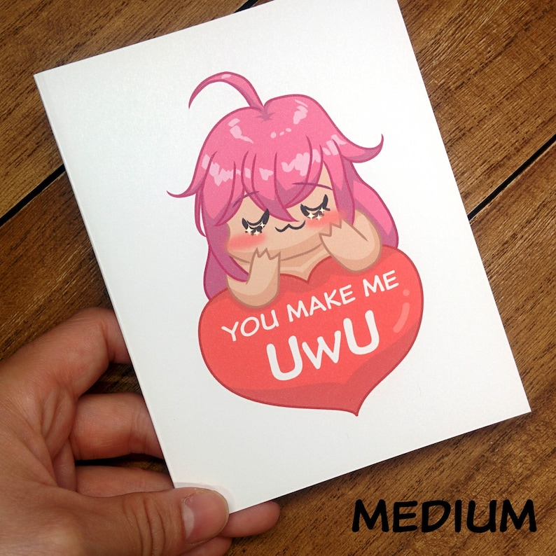 Uwu Love Card Cute Love Card Anime Love Weeb Trash Emoji | Etsy