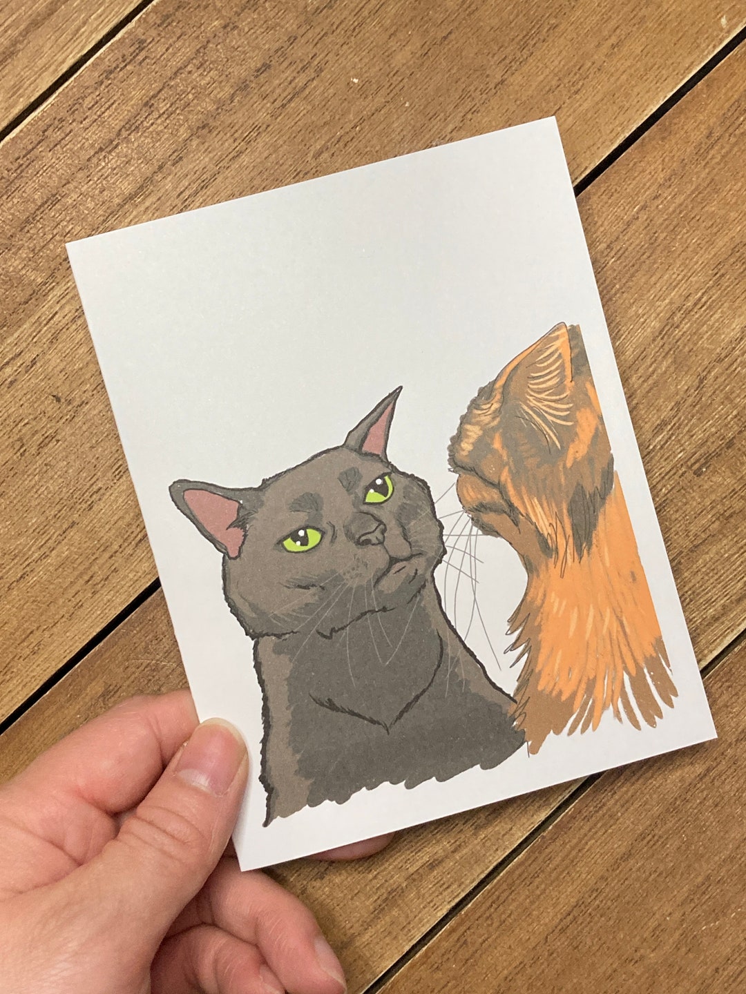 Zoning Out Cat Meme Card - Blank Black Cat Card, Funny Internet Memes ...