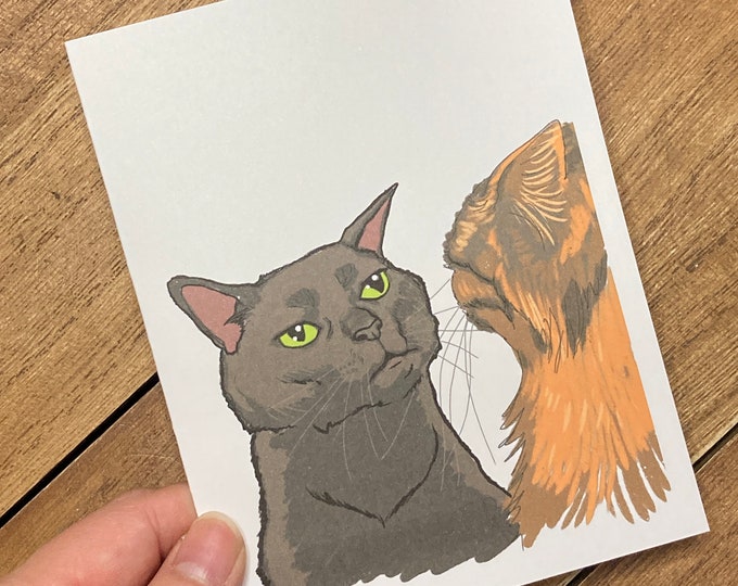 Zoning Out Cat Meme Card - Blank Black Cat Card, Funny Internet Memes ...