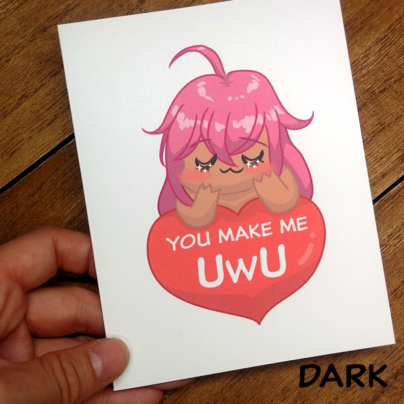 Uwu Love Card Cute Love Card Anime Love Weeb Trash Emoji | Etsy