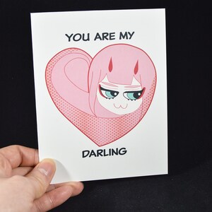 Darling Anime Love Card - Anime Card, Kawaii Love Card, Heart Love Card ...