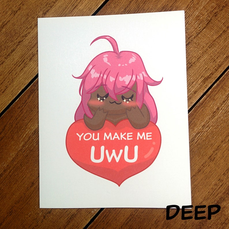 Uwu Love Card Cute Love Card Anime Love Weeb Trash Emoji | Etsy