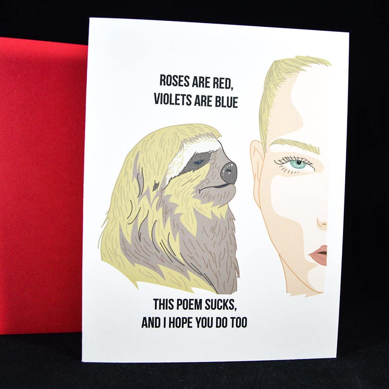 Sloth Meme Love Poem Sloth Valentine Card Adult Humor Card | Etsy