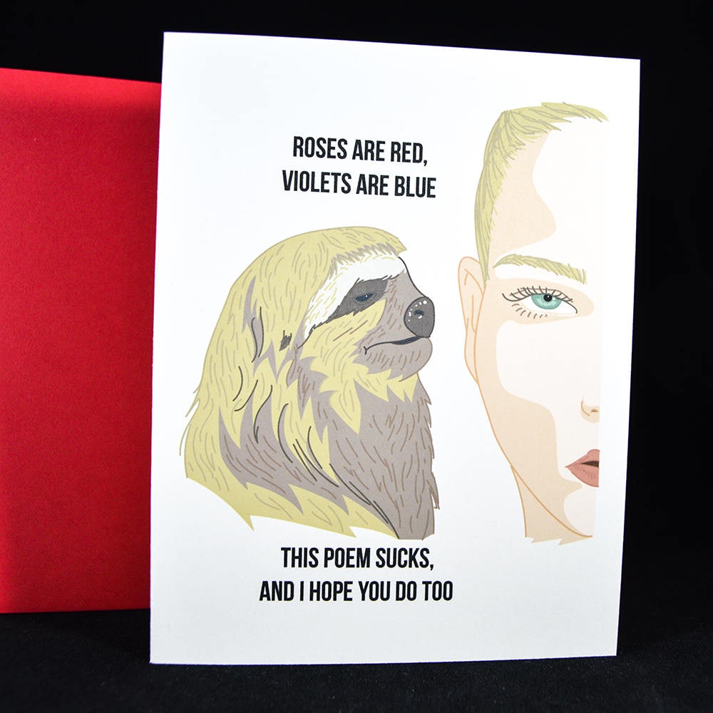 Sloth Meme Love Poem Sloth Valentine Card Adult Humor Card | Etsy