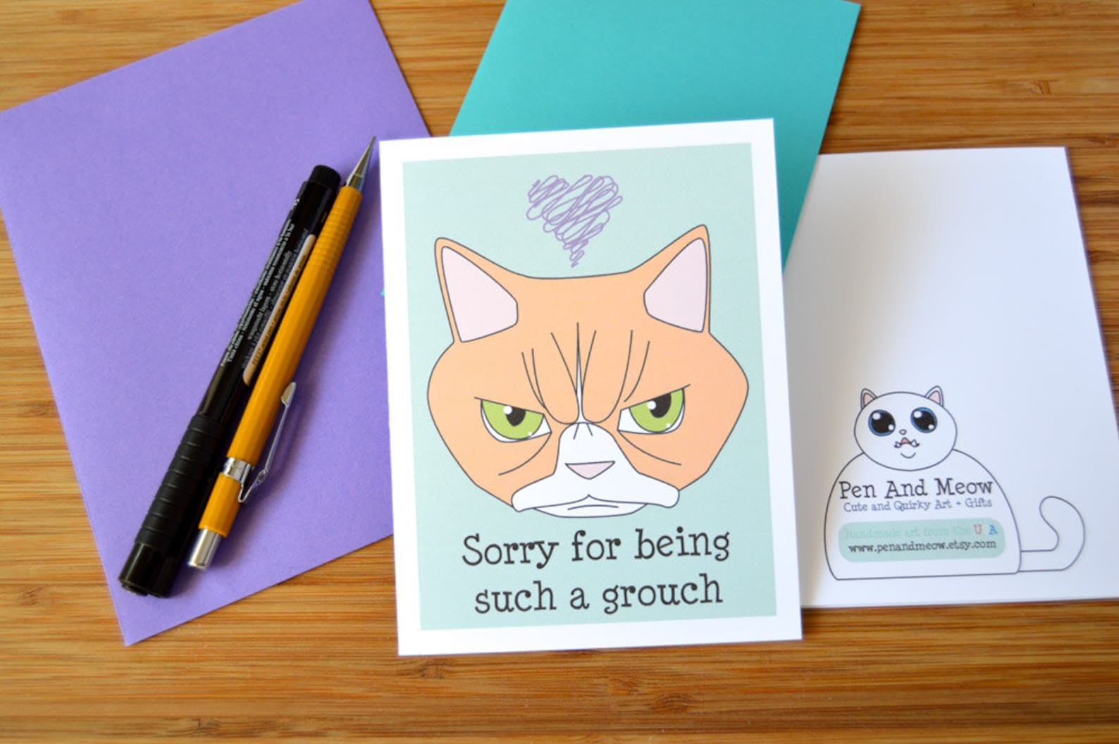 Angry Cat Sorry Card Apology Card I'm Sorry Card | Etsy