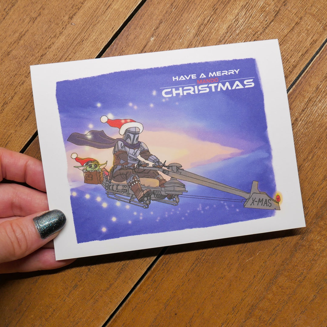 Merry Mando Christmas Greeting Card - Pop Culture Christmas Card, TV ...