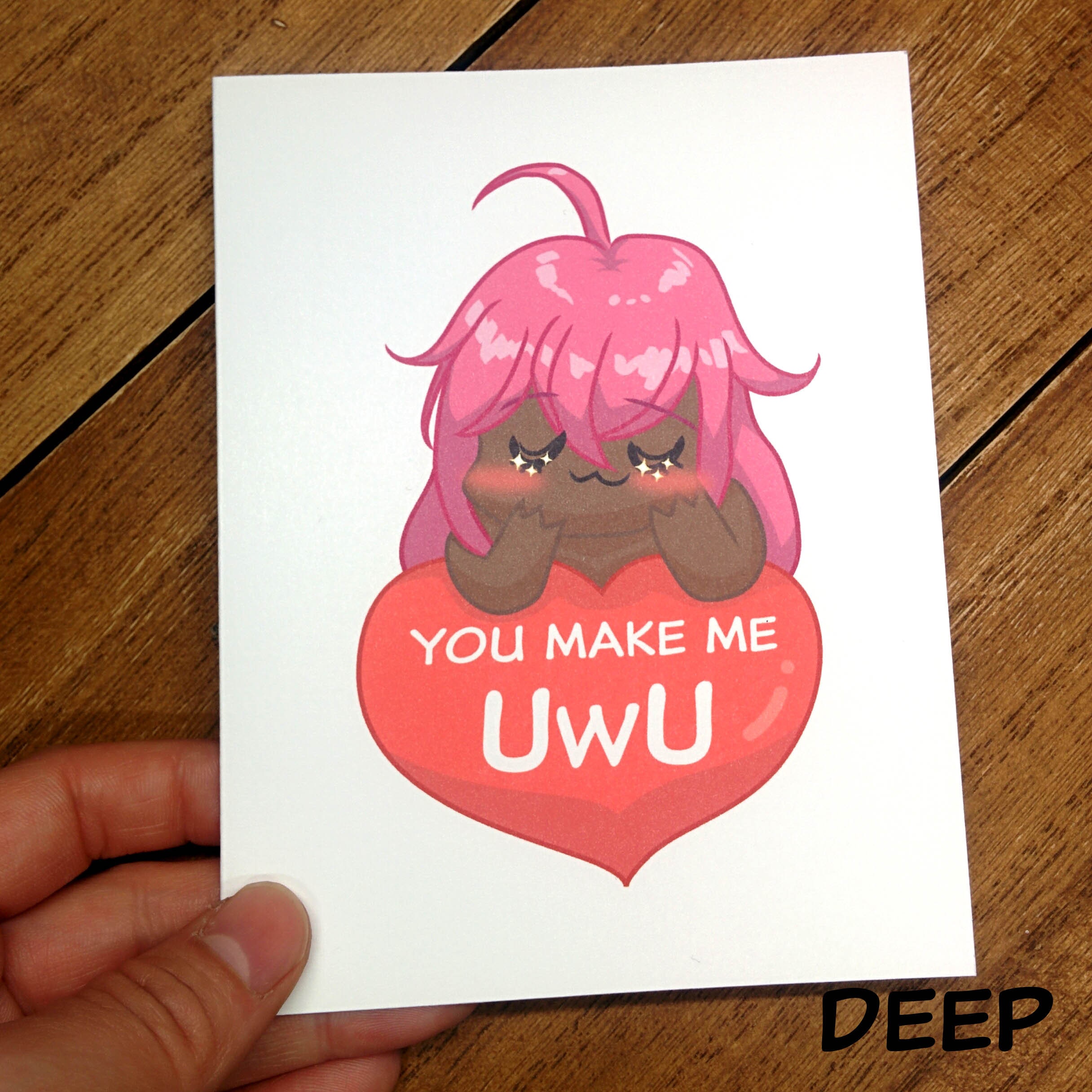Uwu Love Card Cute Love Card Anime Love Weeb Trash Emoji | Etsy