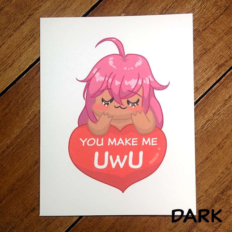 Uwu Love Card Cute Love Card Anime Love Weeb Trash Emoji | Etsy