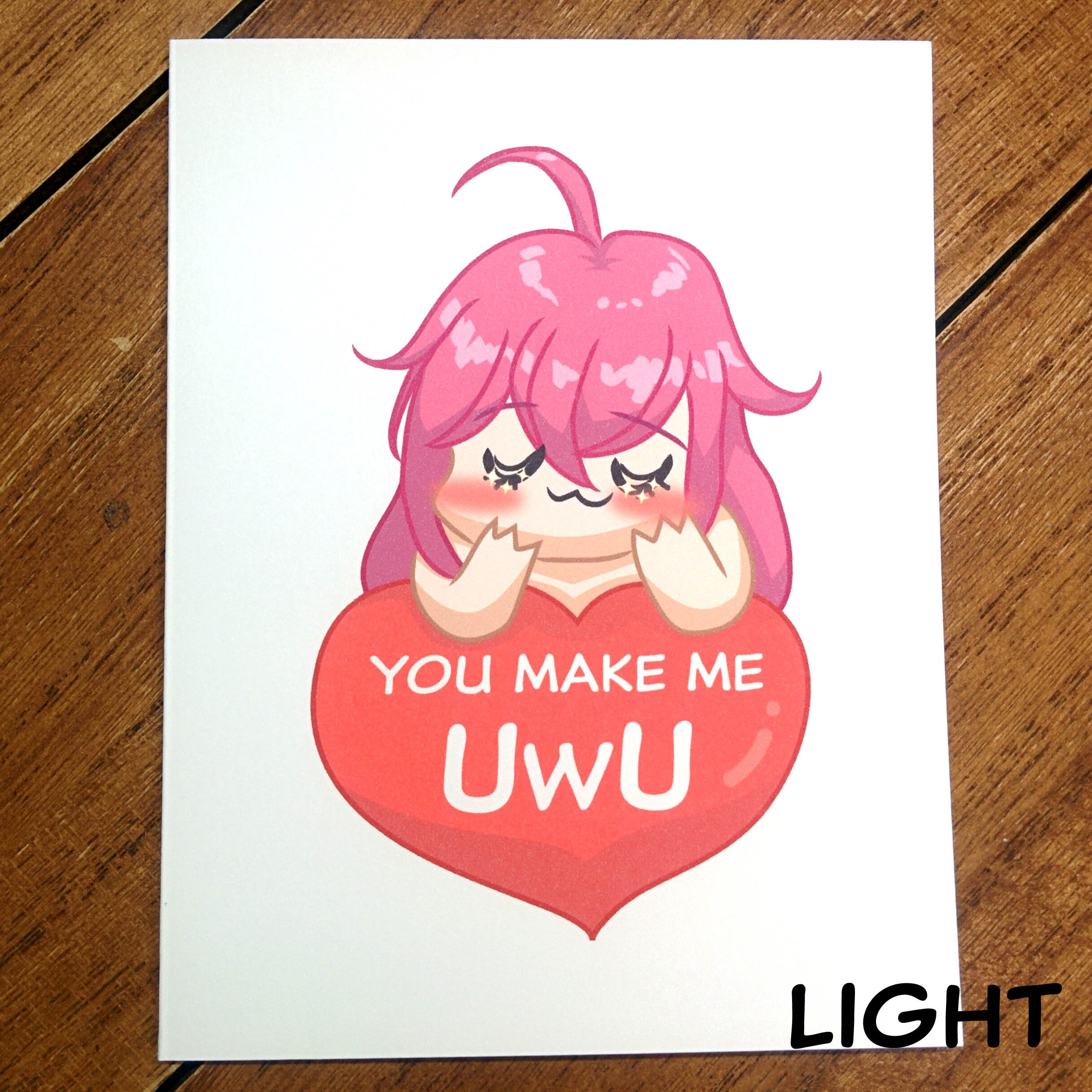 Uwu Love Card Cute Love Card Anime Love Weeb Trash Emoji | Etsy
