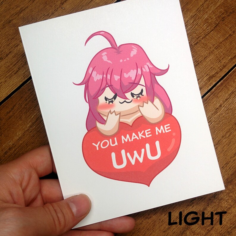 Uwu Love Card Cute Love Card Anime Love Weeb Trash Emoji | Etsy