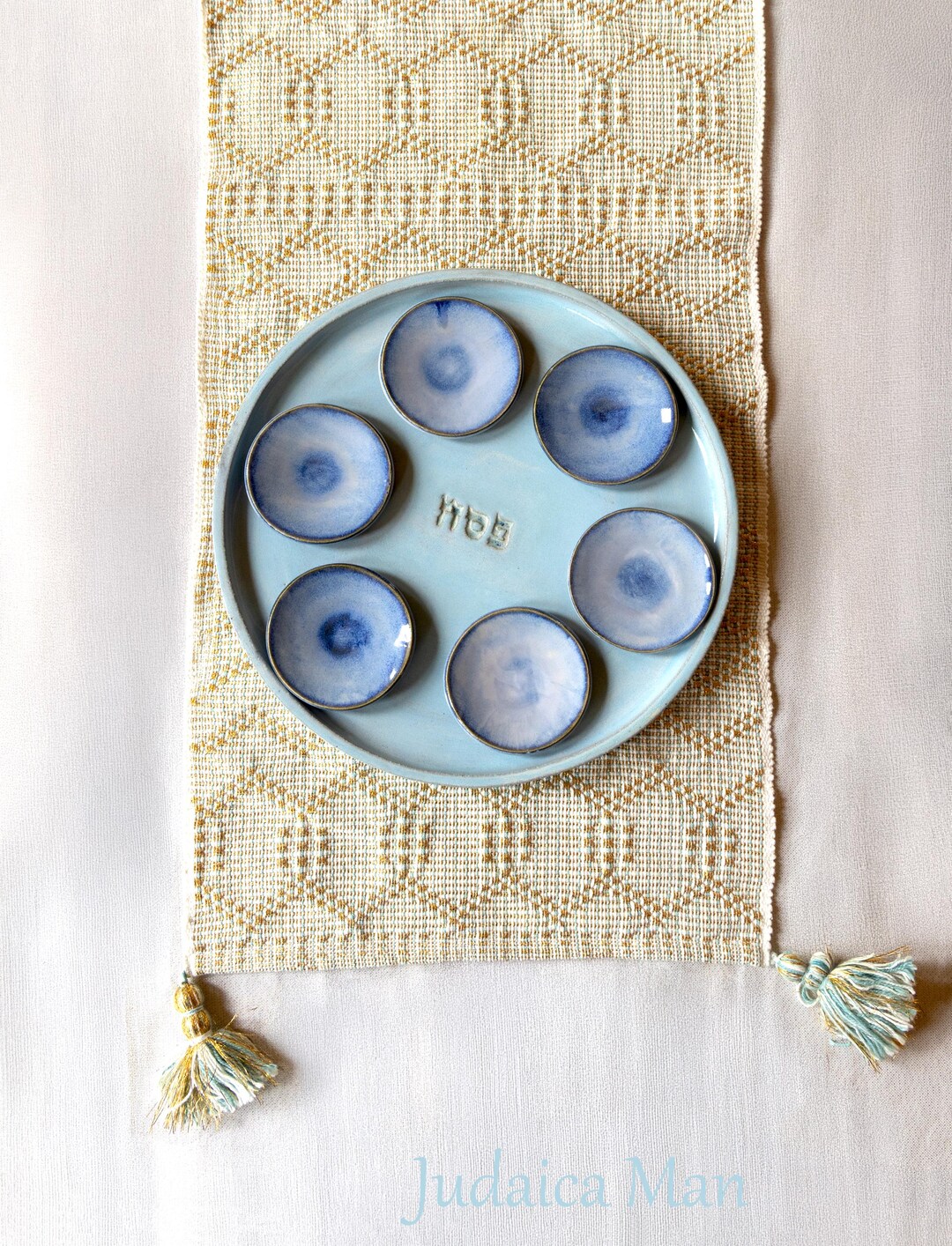 Handmade Ceramic Passover Seder Plate With Dishes – Judaica Art From ...