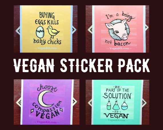 Vegan Activism Sticker Pack / 4 Designs | Etsy