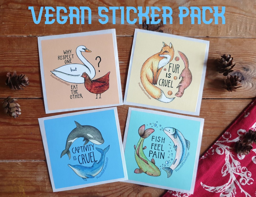 Vegan Sticker Pack / 4 Designs - Etsy