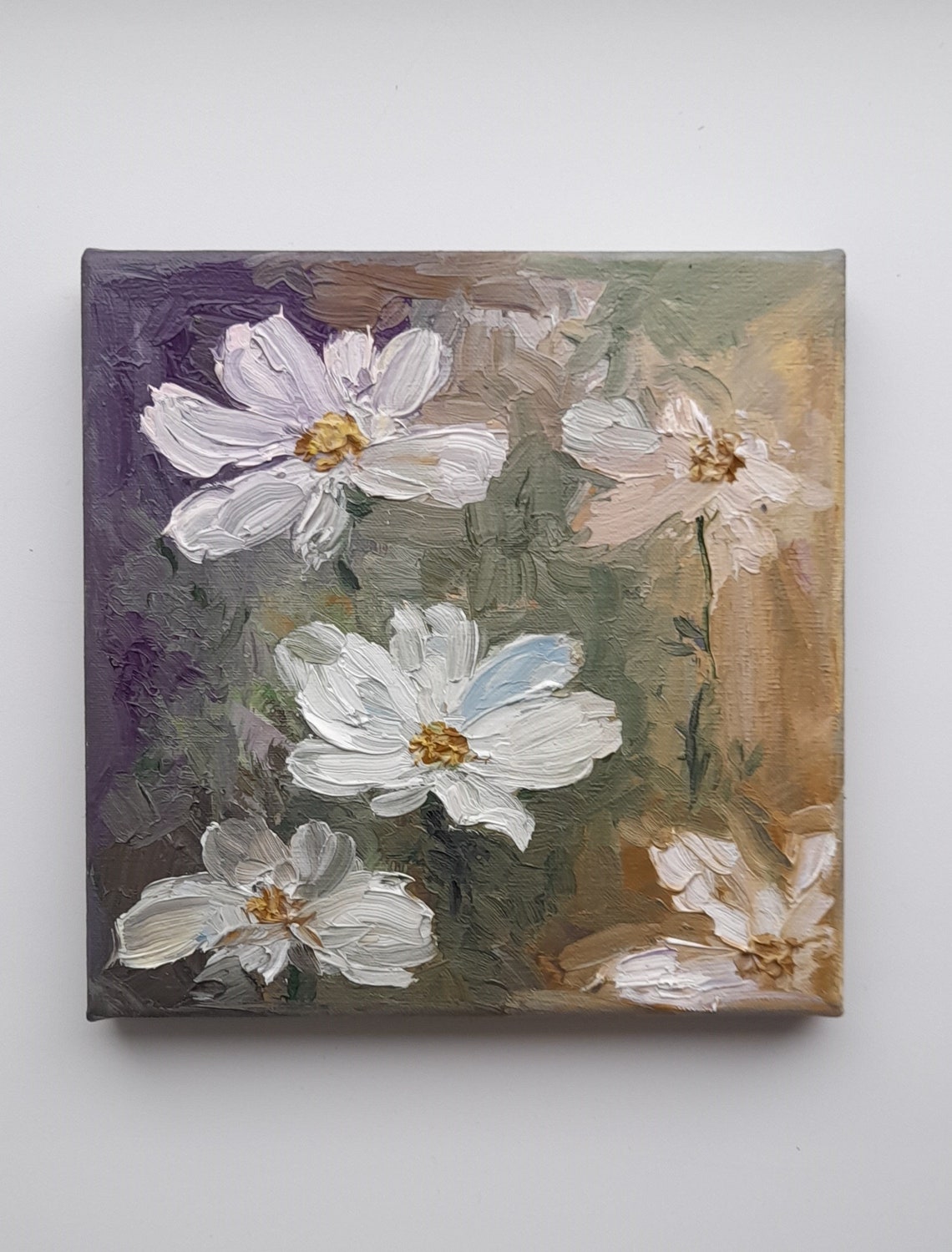 Original Oil Painting. Cosmos Flower. Flowers in Oil Paints. Mini ...