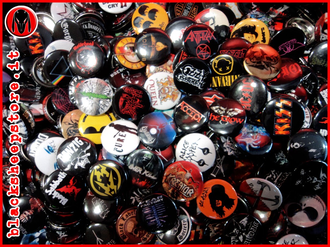 Custom Pins Rock, Metal, Pop, Diameter 25 Mm Pins High Quality Print ...
