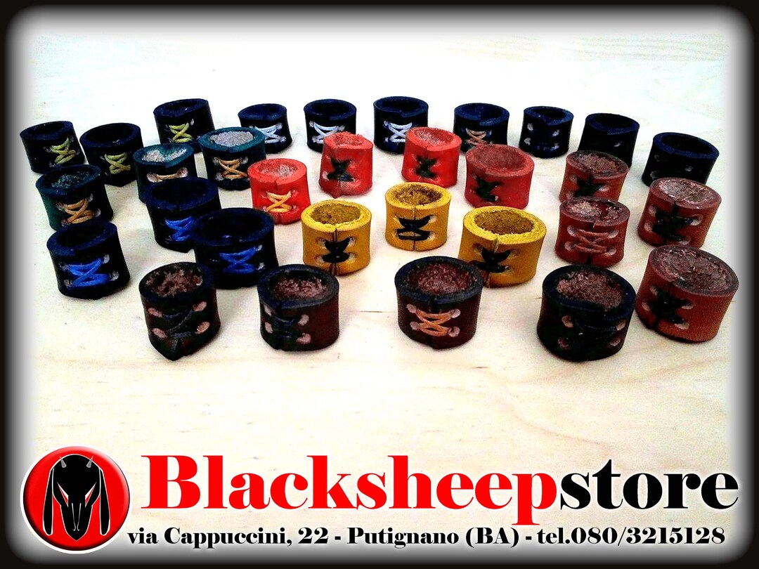 Dread Rings in Leather, Colored and Hand Sewn, Dreadbeads, Deadlock ...