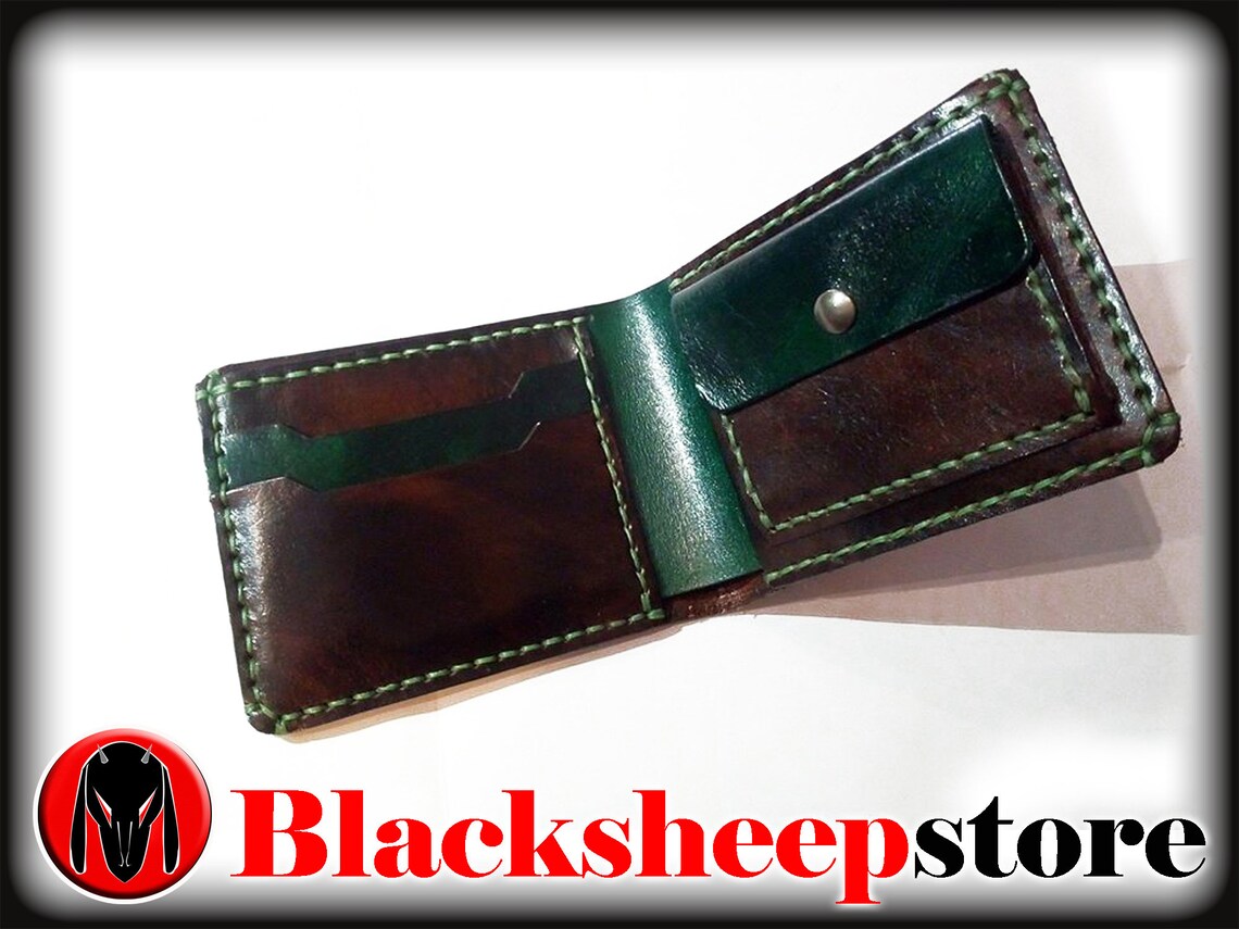Leather Wallet, 2 Colors of Your Choice, Handmade Stitching Made in ...