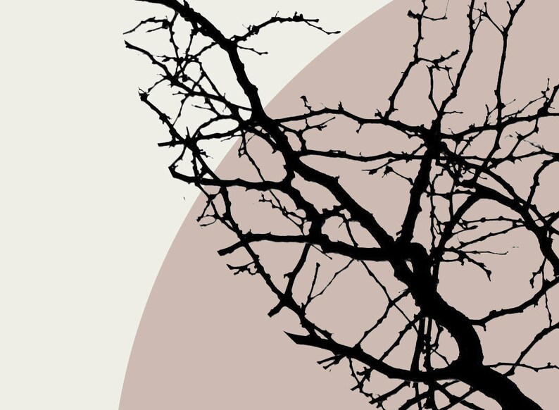 Winter Tree Circle Mask Tree Branch Circle Abstract Nordic | Etsy