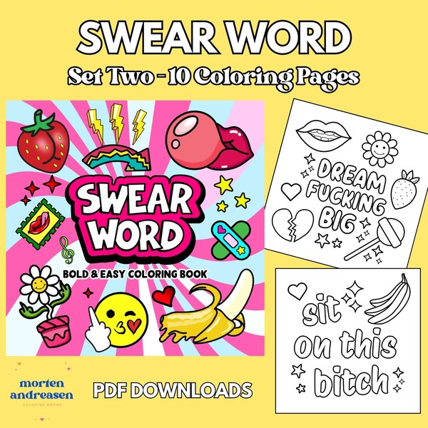 Swear Word Coloring Pages - Etsy