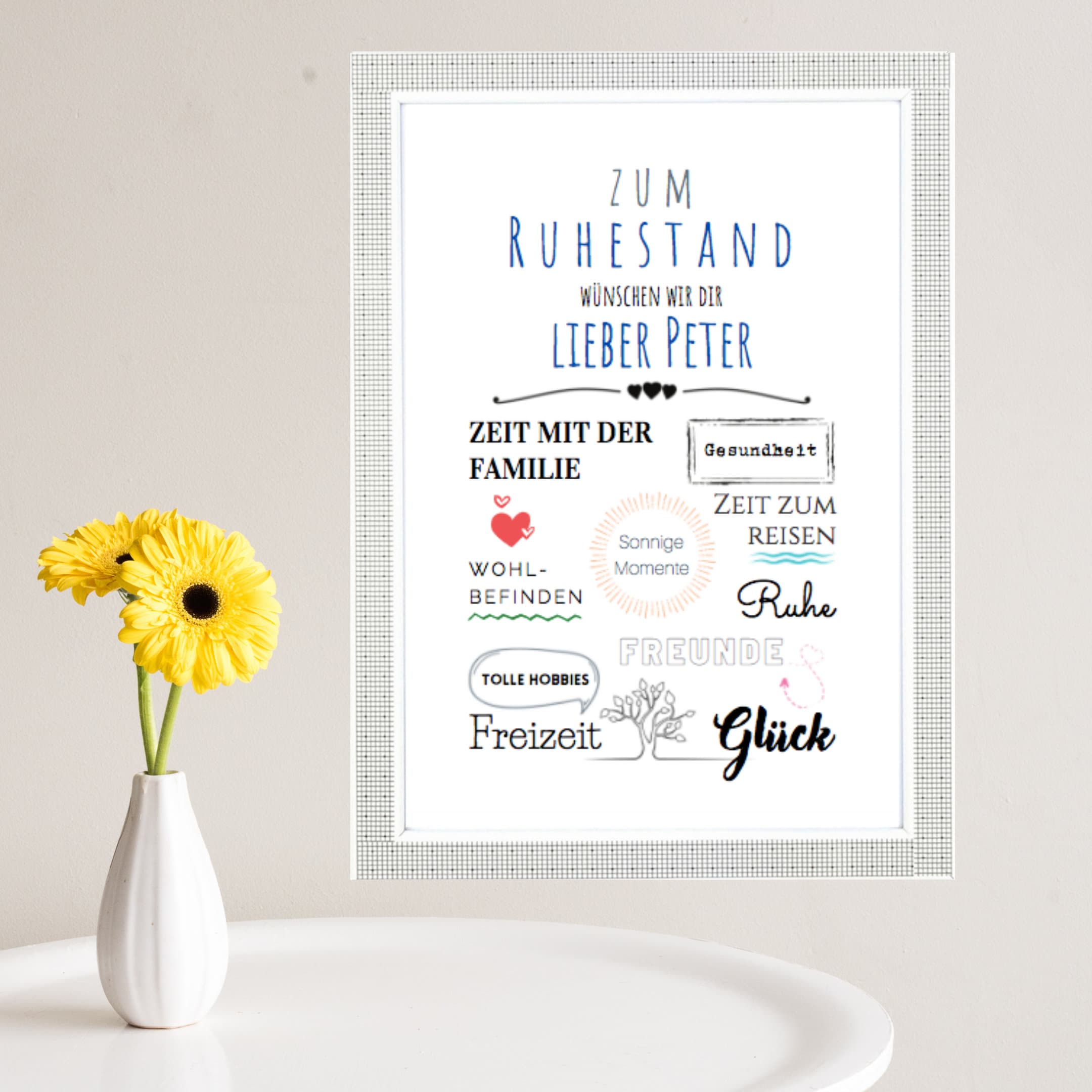 PDF Rente Geschenkidee Mann Kollege Karte mit Wünschen zum Ruhestand in ...