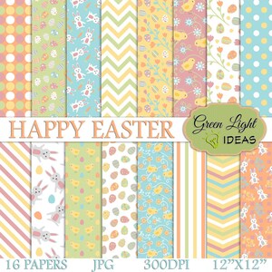 Easter Digital Paper, Easter Printable Papers, Easter Eggs Backgrounds ...