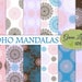 Boho Mandalas Digital Papers, Boho Papers, Mandala Digital Scrapbook ...