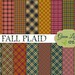 Fall Plaid Digital Papers Autumn Digital Papers Thanksgiving | Etsy