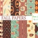 Fall Digital Papers Fall Scrapbook Papers Autumn Digital | Etsy