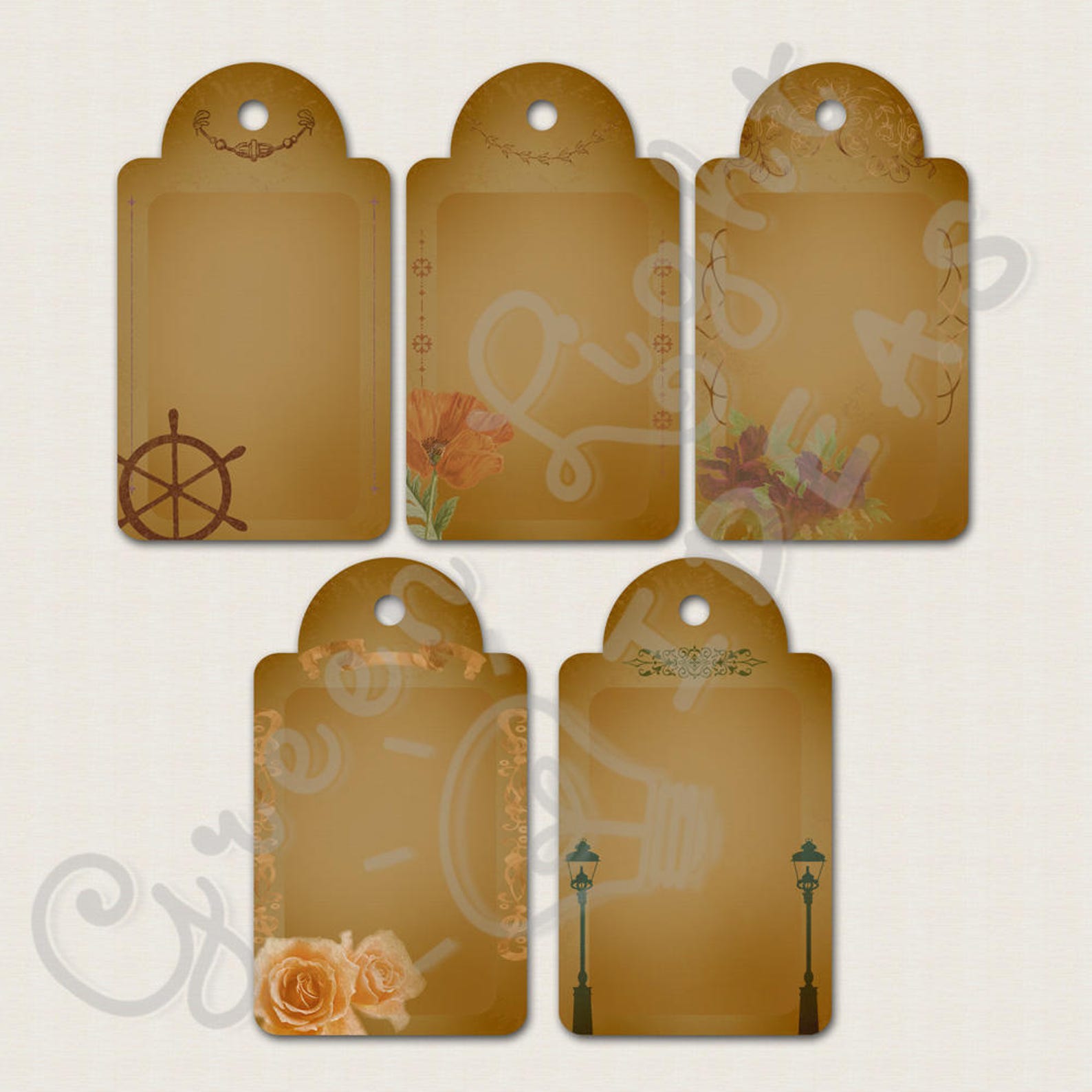 Digital Vintage Gift Tags Christmas Gift Tags Printable Gift - Etsy