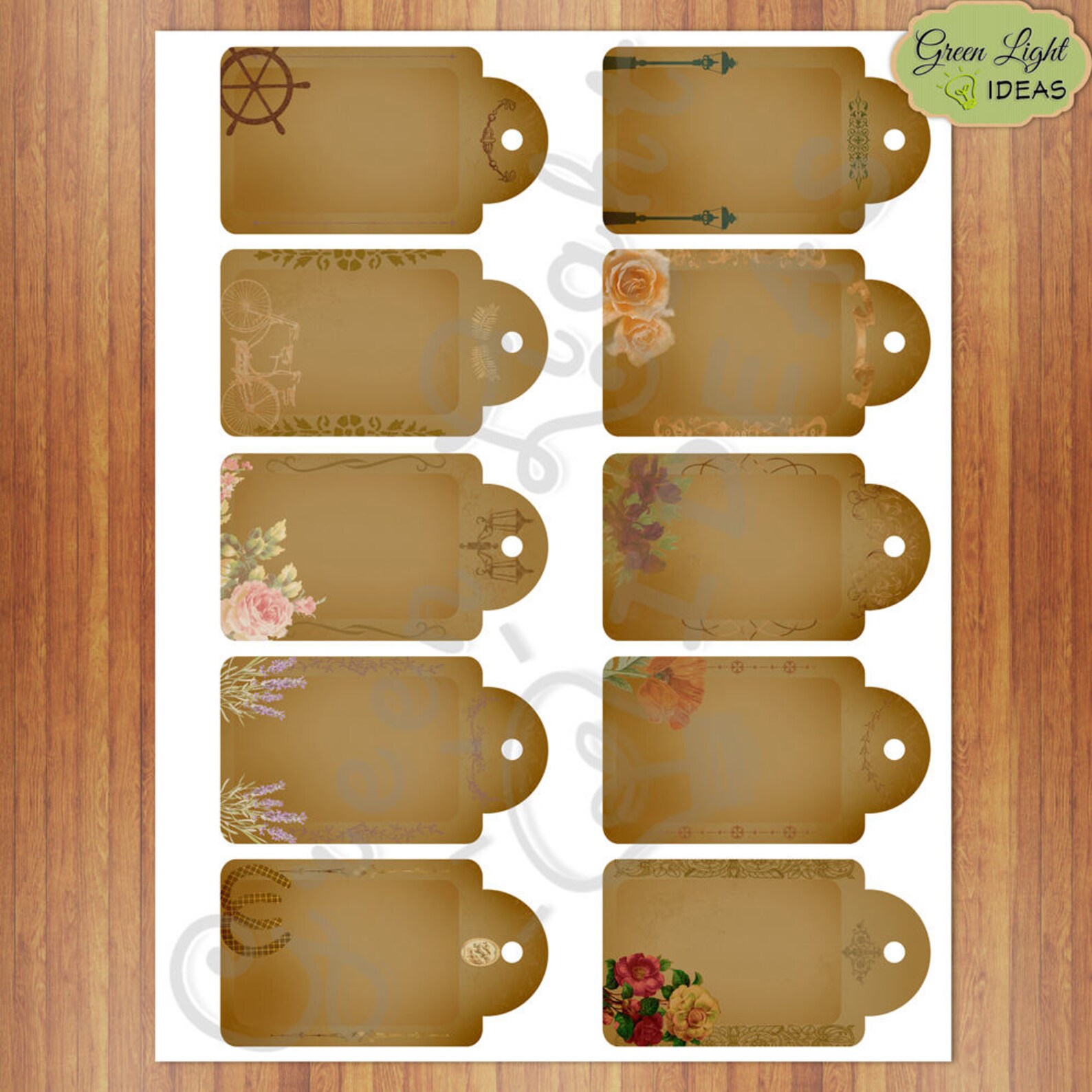 Digital Vintage Gift Tags Christmas Gift Tags Printable Gift - Etsy