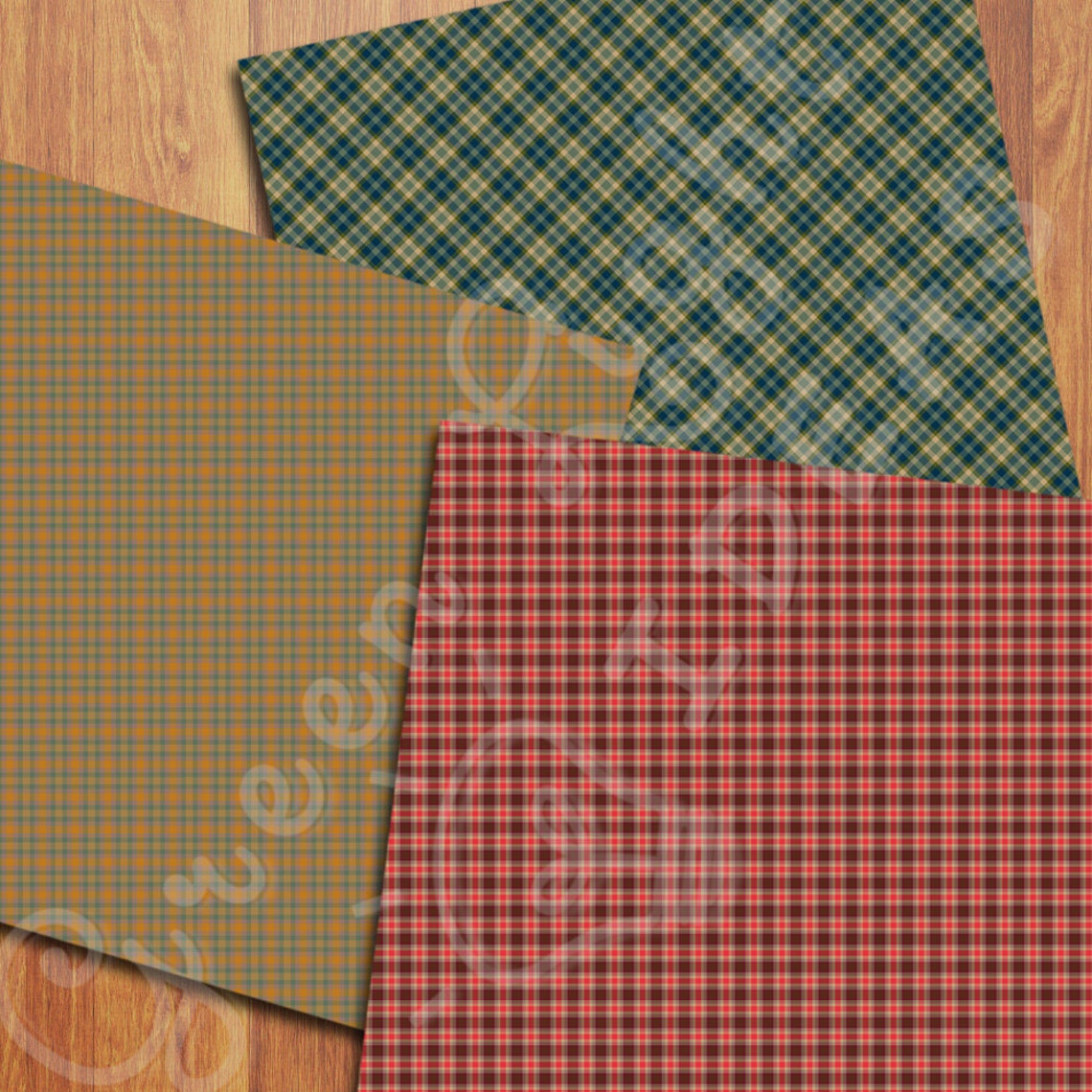 Fall Plaid Digital Papers Autumn Digital Papers Thanksgiving - Etsy